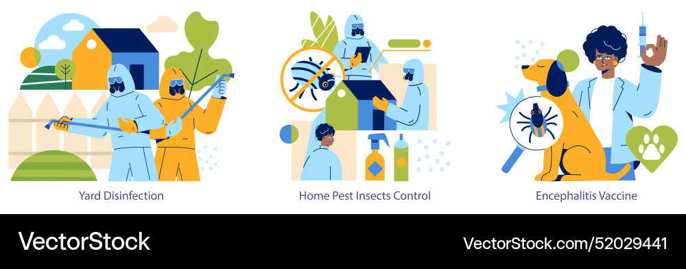 Insect pests flat Royalty Free Vector Image - VectorStock