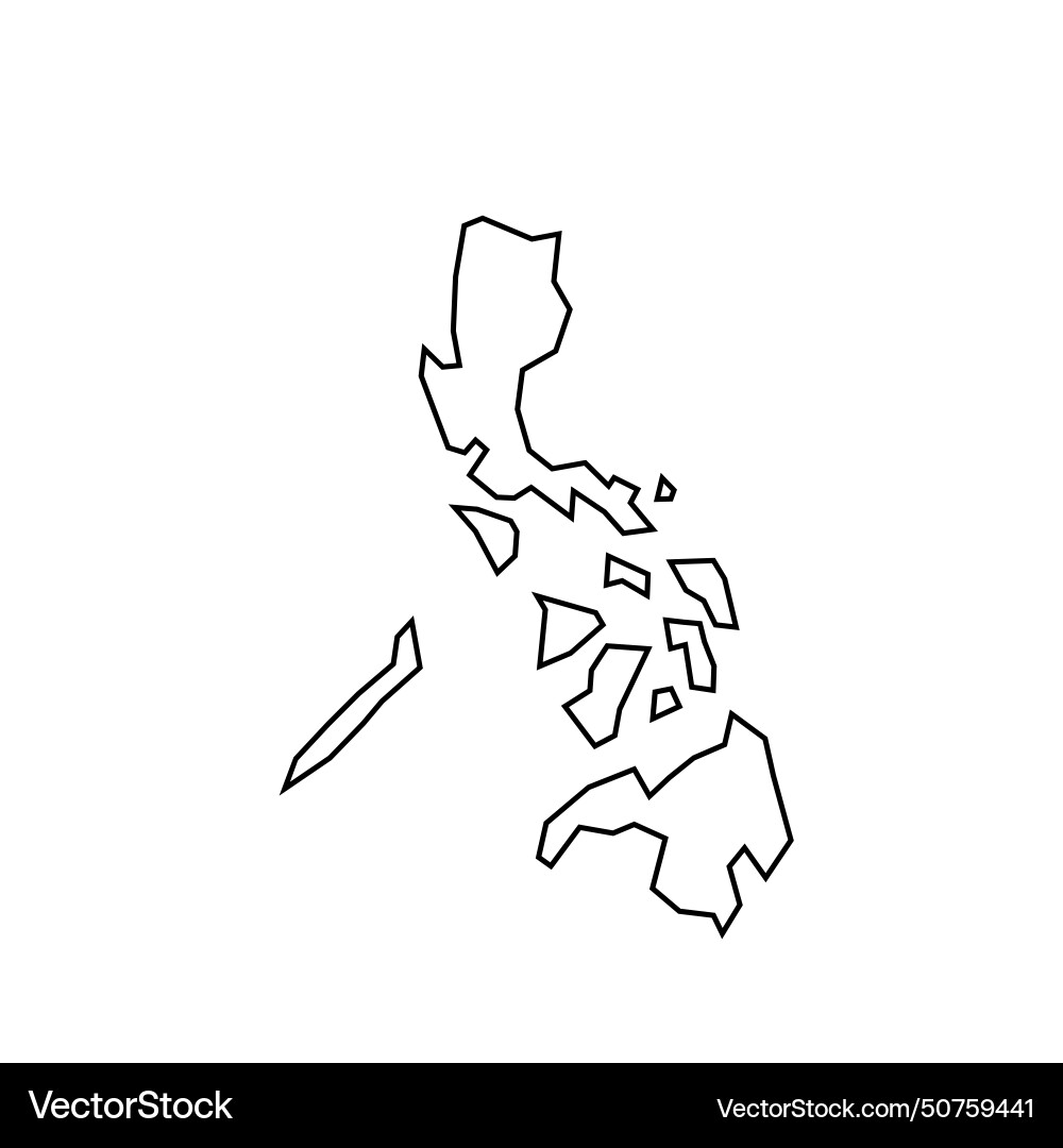 Philippines country map thin outline icon Vector Image