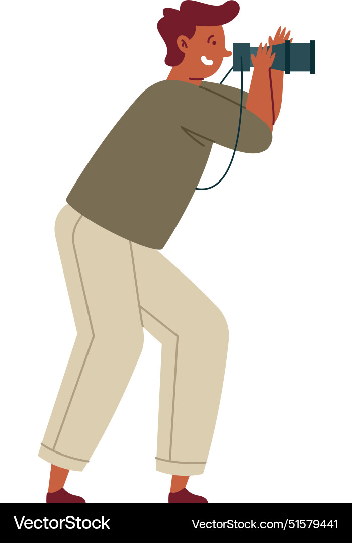 Photographer man taking photo Royalty Free Vector Image