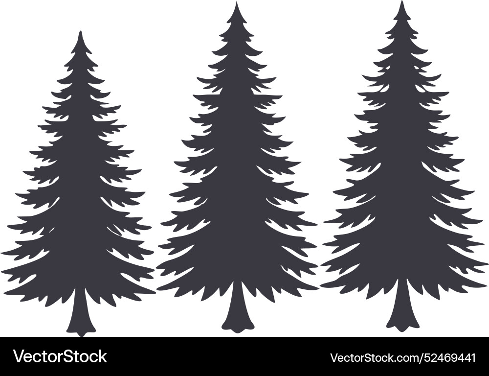 Pine tree and mountain collection Royalty Free Vector Image