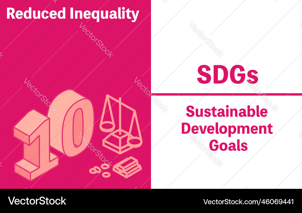 Sdgs goal 10 reduced inequalities Royalty Free Vector Image