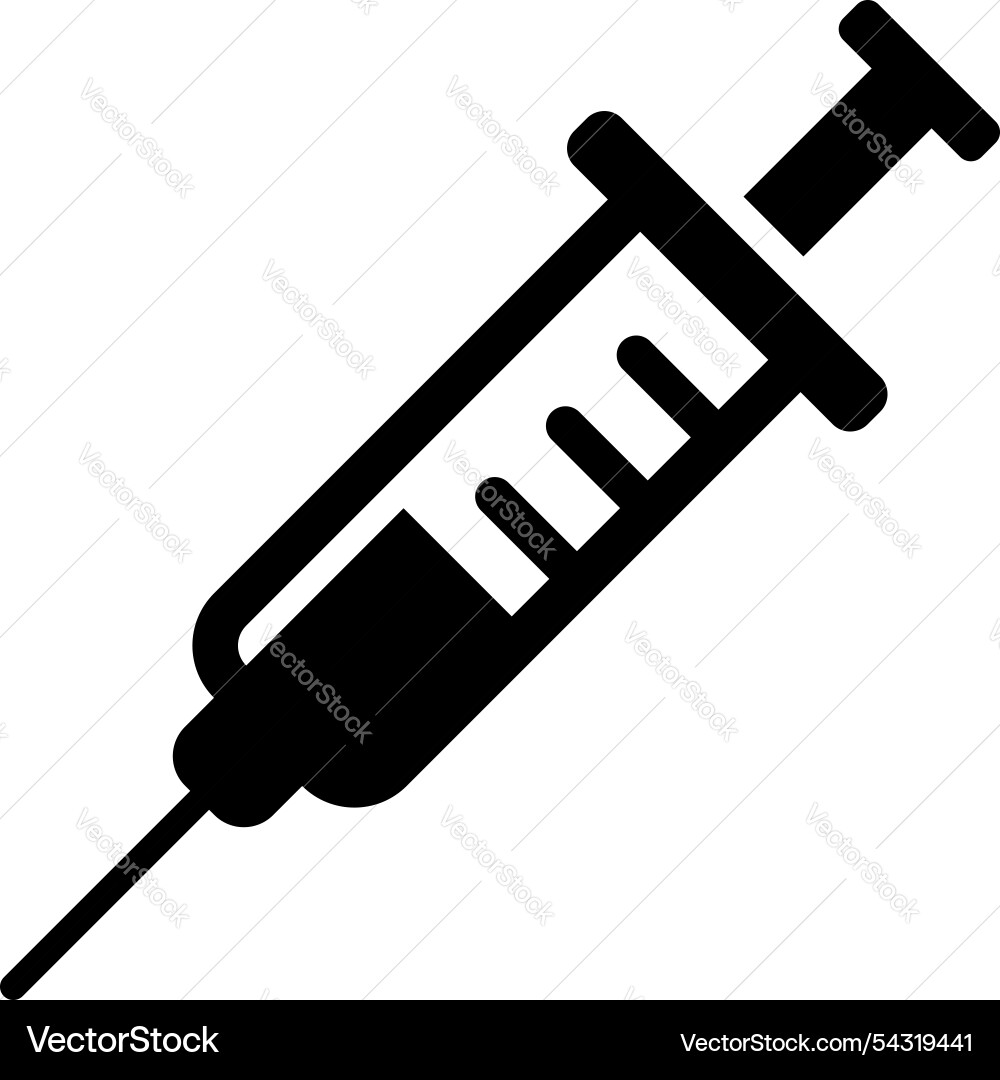 Simple syringe needle icon symbol Royalty Free Vector Image