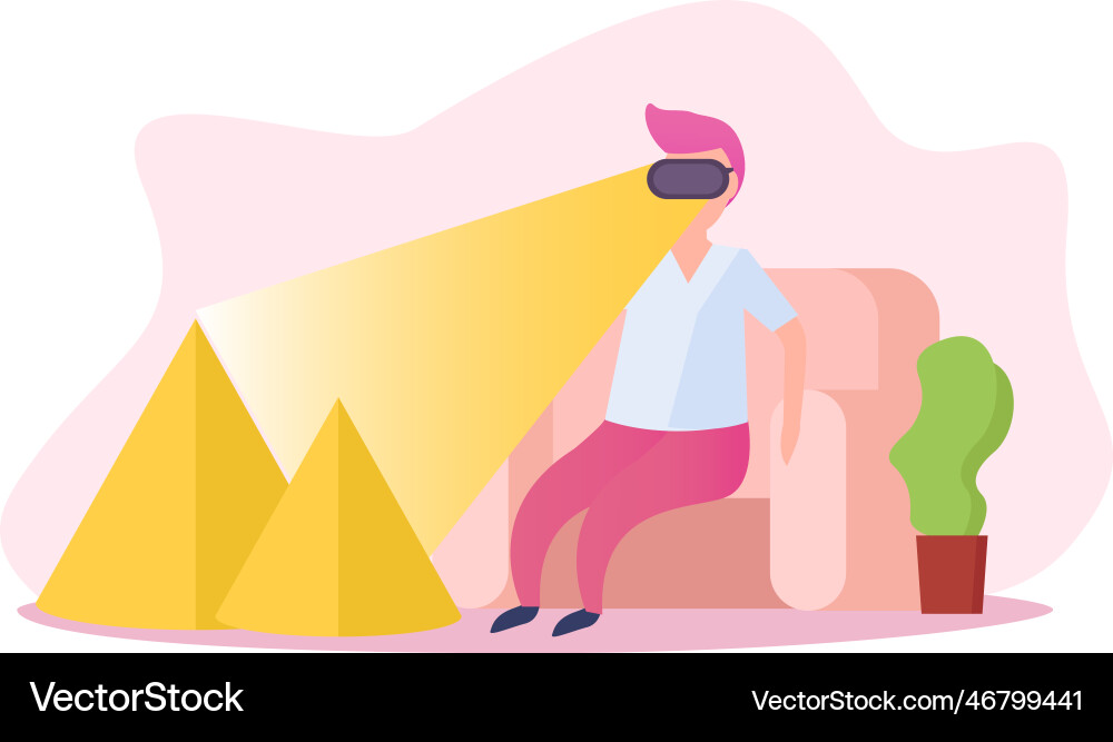 Virtual reality flat Royalty Free Vector Image
