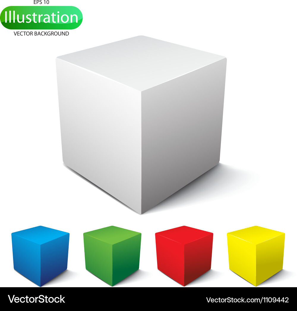 Cube on a white background Royalty Free Vector Image