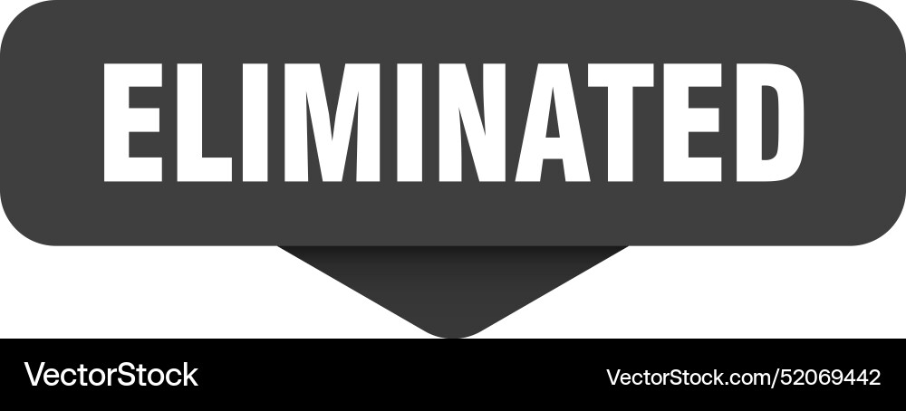 Eliminated sticker sign on transparent Royalty Free Vector