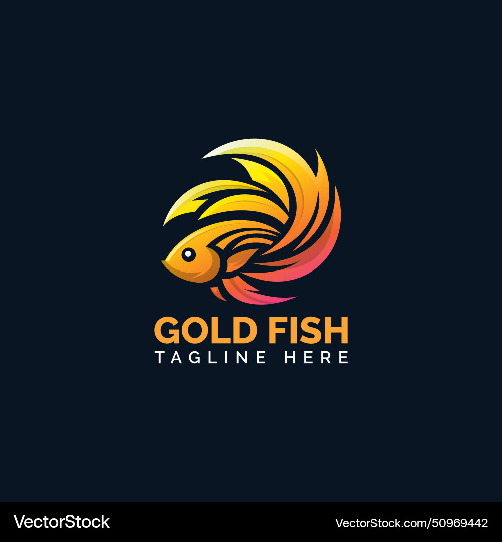Gold fish logo template Royalty Free Vector Image