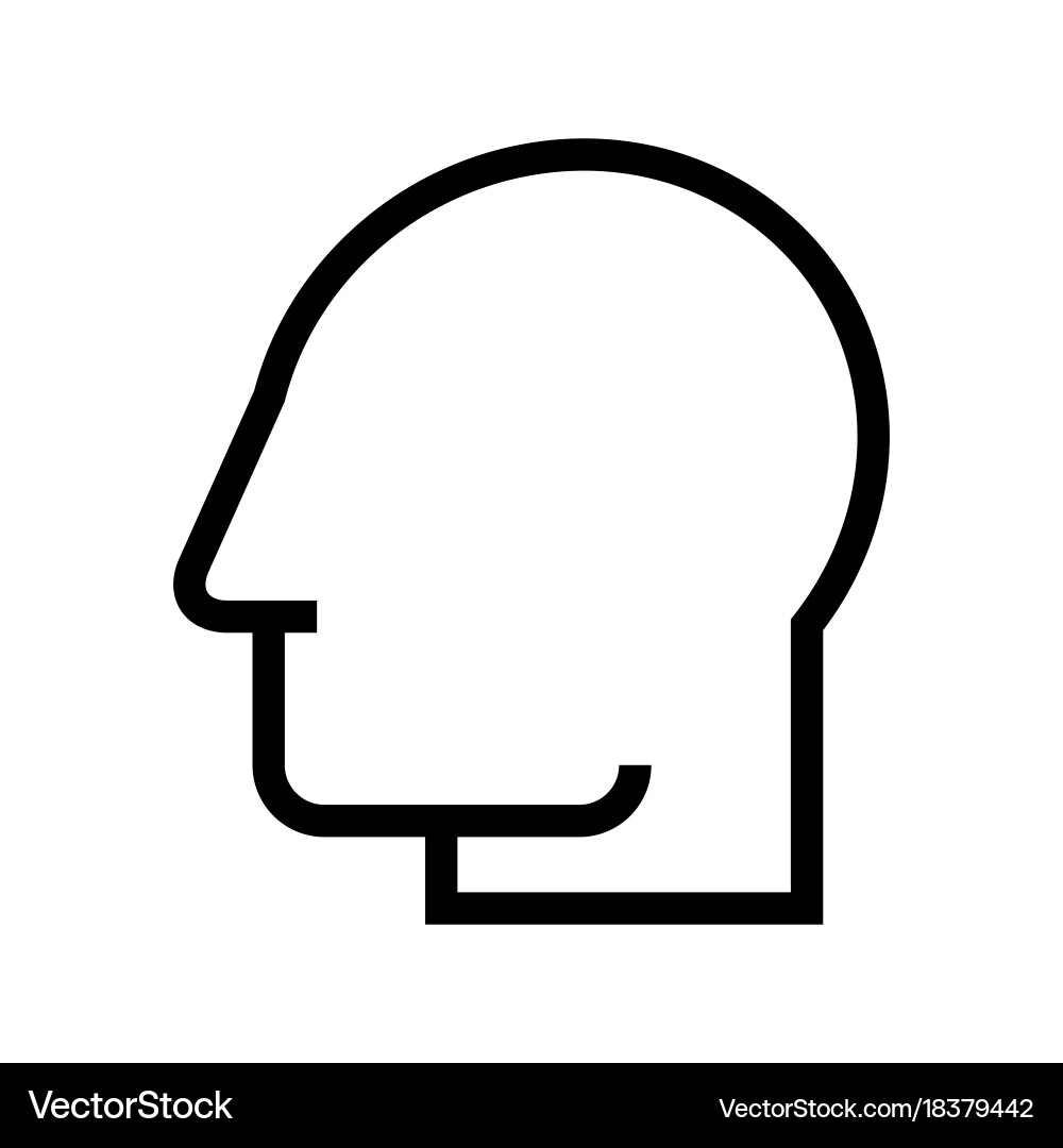 Head silhouette profile icon avatar Royalty Free Vector