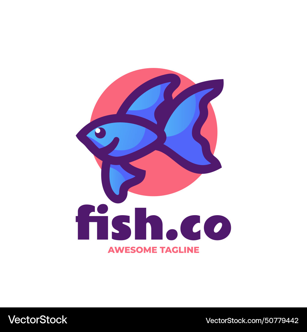 Logo beta fish simple mascot style Royalty Free Vector Image