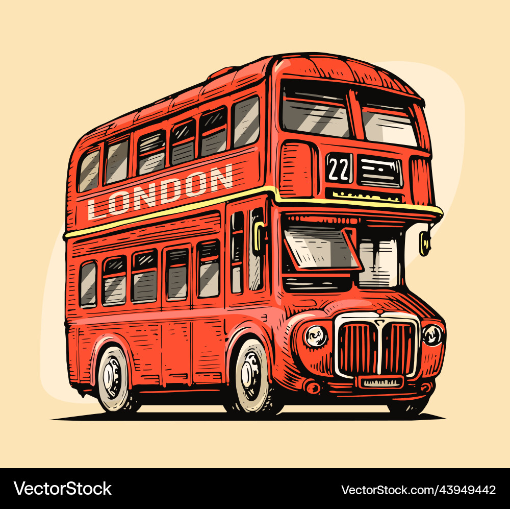 London Bus traditionell british rot Doppeldecker Vektorbild