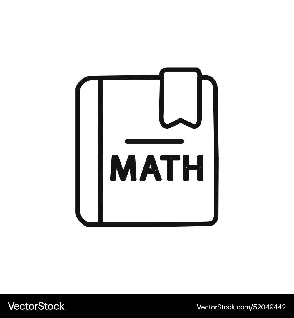 Maths book icon linear graphics sign Royalty Free Vector