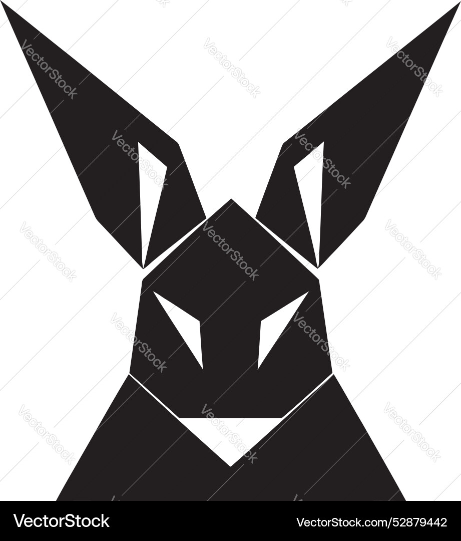 Minimalistic hare graphic badge sleek rabbit Vector Image