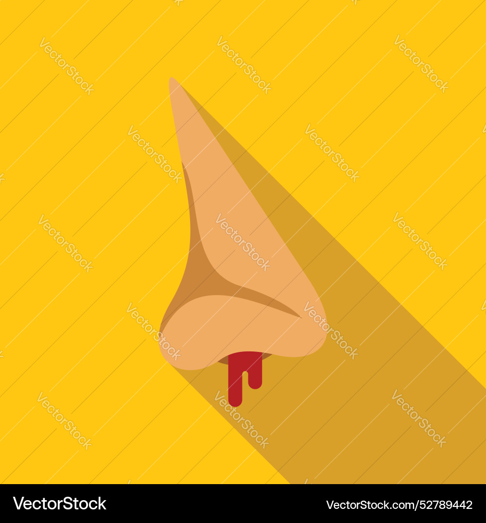 Nose bleeding with blood drop flowing health Vector Image