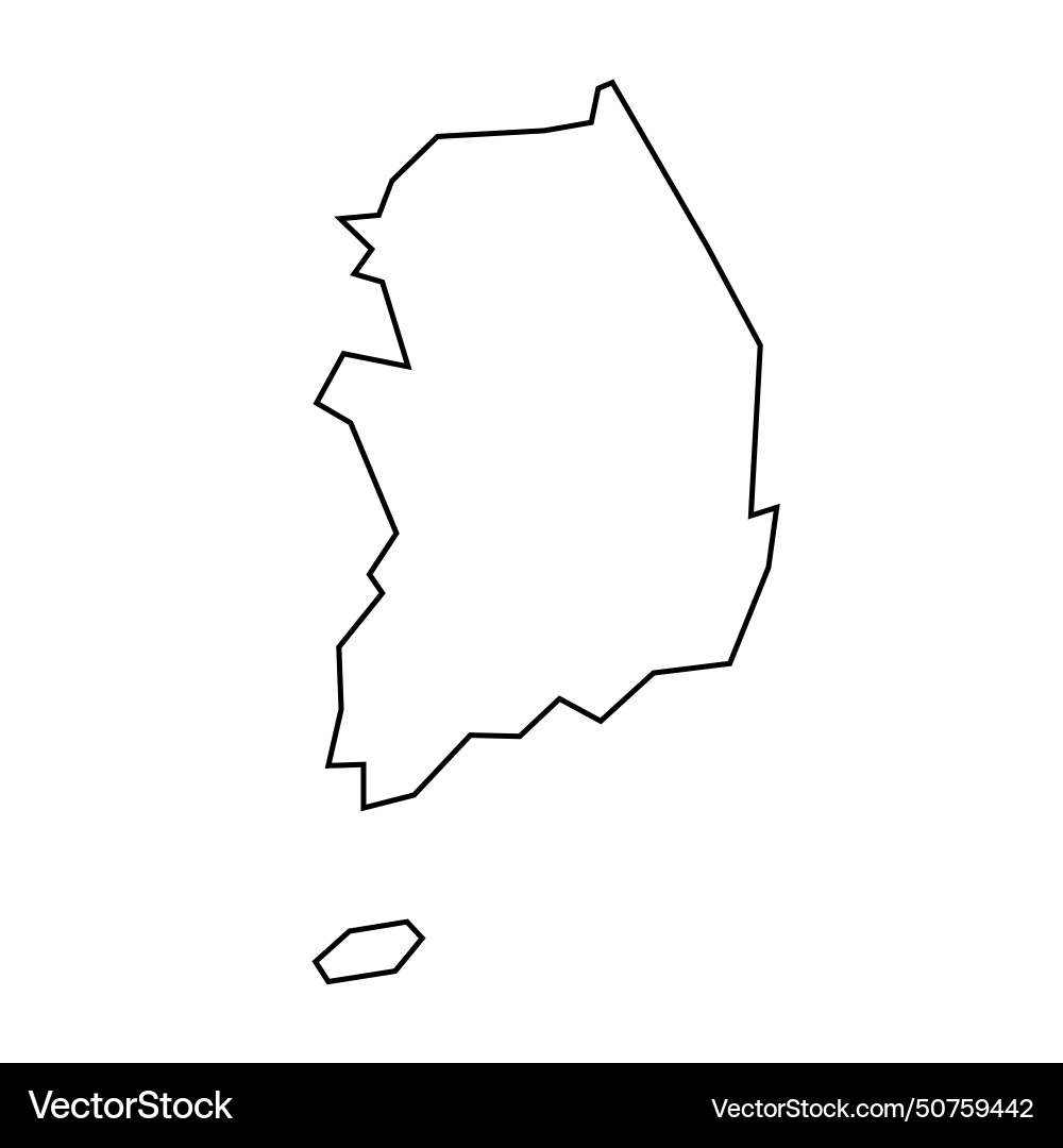 South korea country map thin outline icon Vector Image