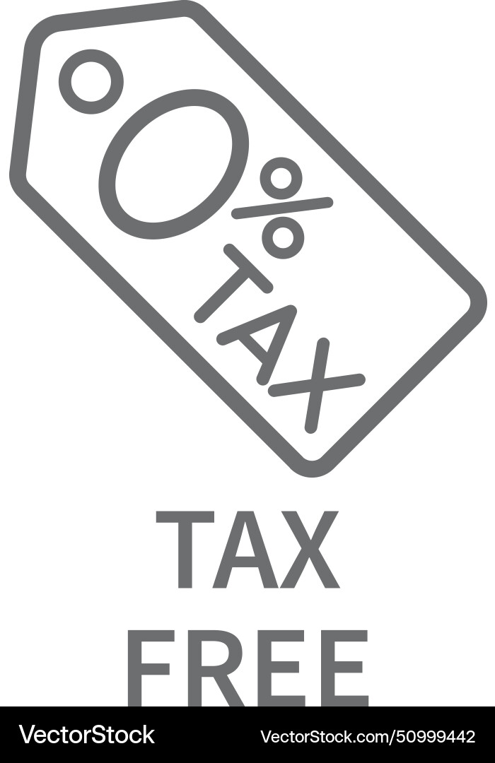 Tax free line icon Royalty Free Vector Image - VectorStock