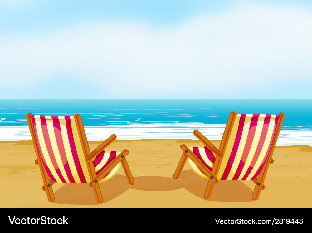 Chairs on beach Royalty Free Vector Image - VectorStock