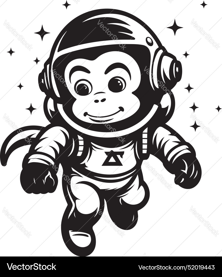 Cosmic primate explorer astronaut logo design Vector Image