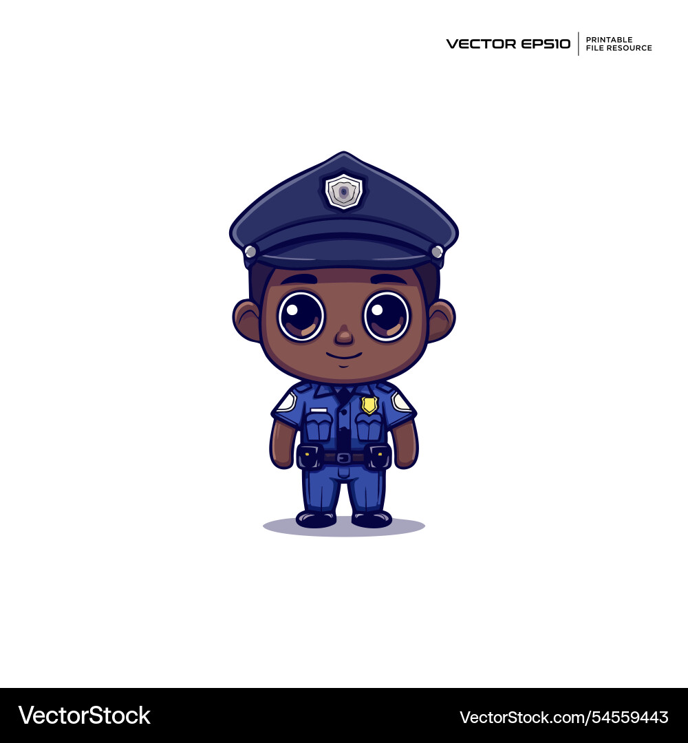 Cute security officer character mascot logo Vector Image