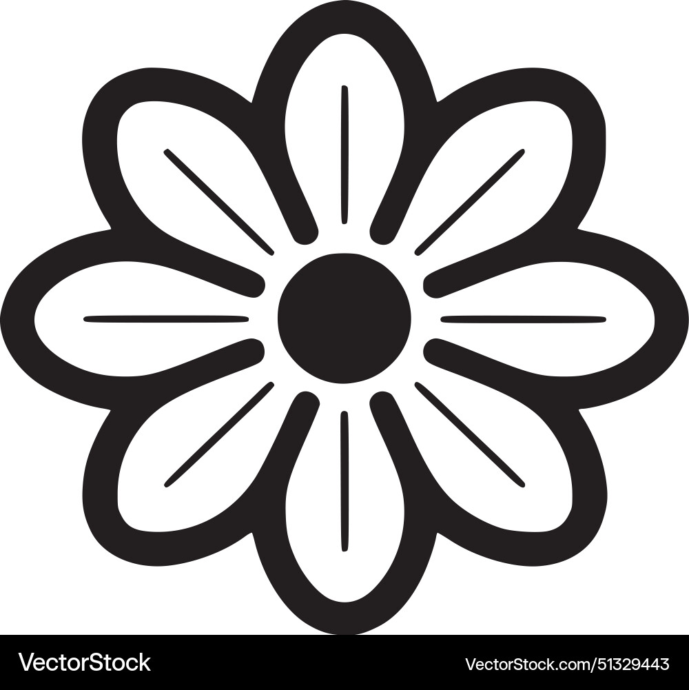 Daisy - minimalist and flat logo Royalty Free Vector Image
