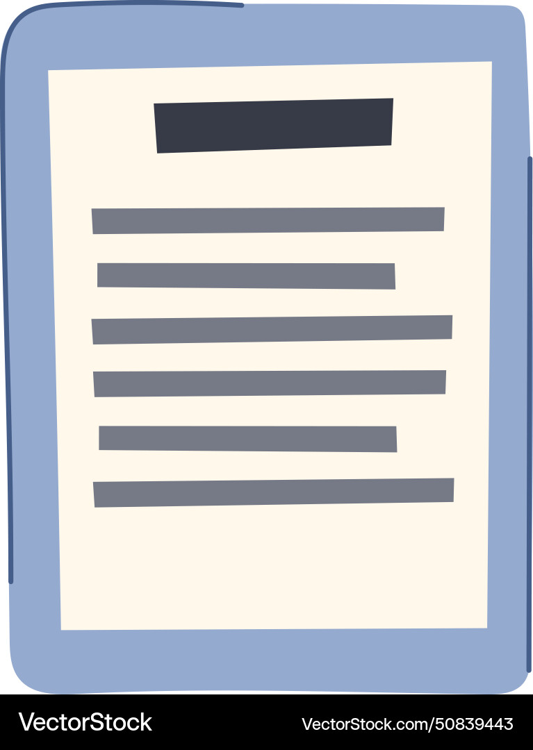 Digital e-reader cartoon Royalty Free Vector Image