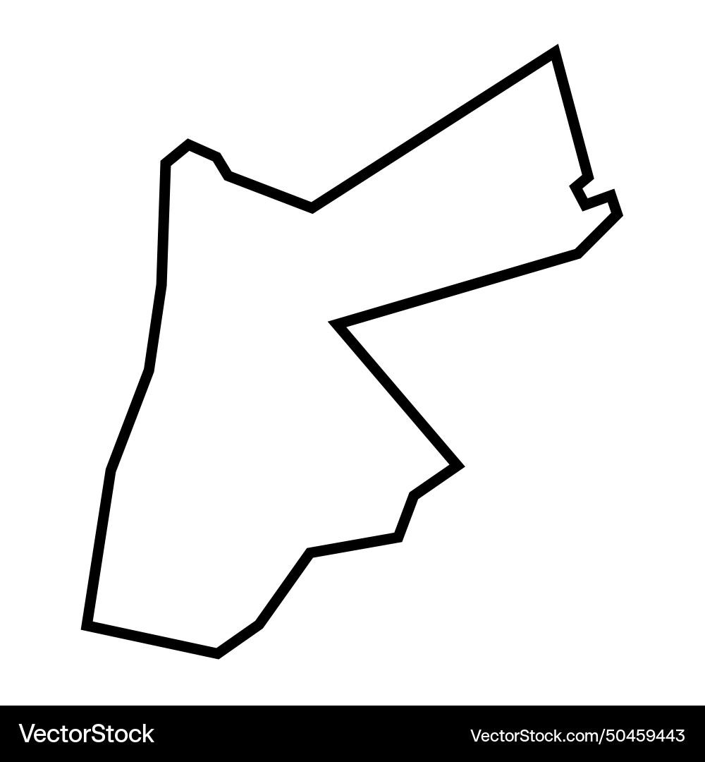 Jordan country map thick outline icon Royalty Free Vector