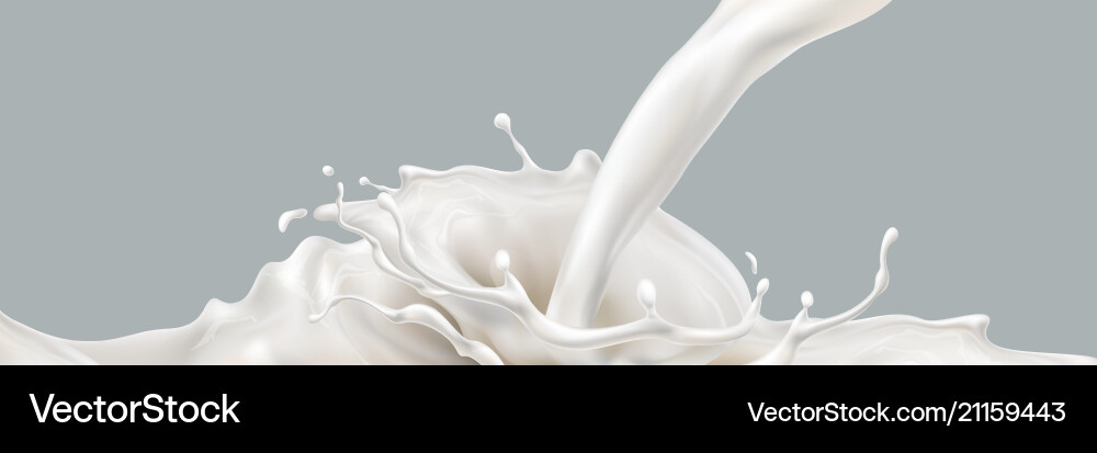 Milk Splash Effect - Liquid Pouring Royalty Free Vector