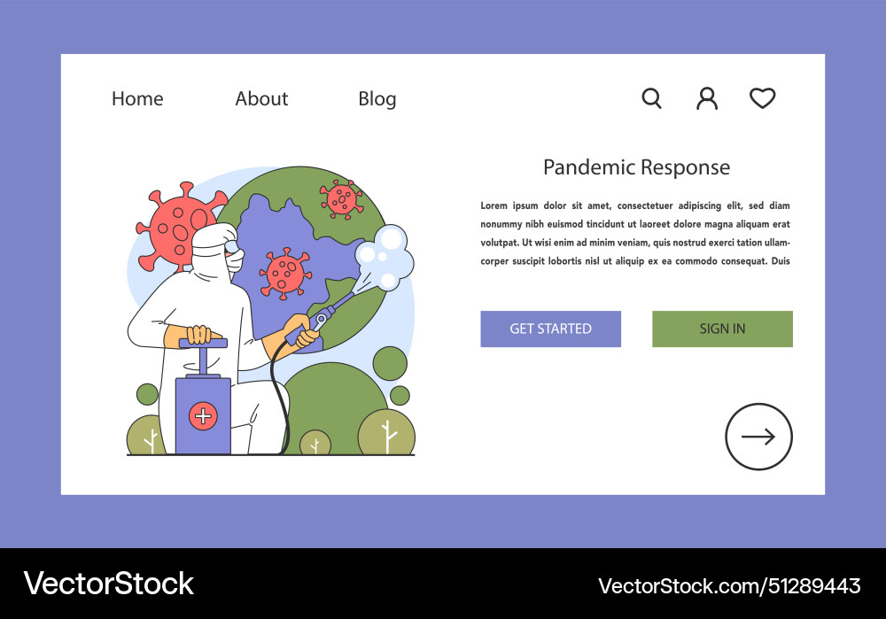 Pandemic response concept flat Royalty Free Vector Image