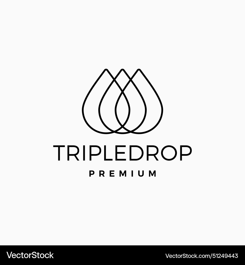Triple three drop logo icon Royalty Free Vector Image