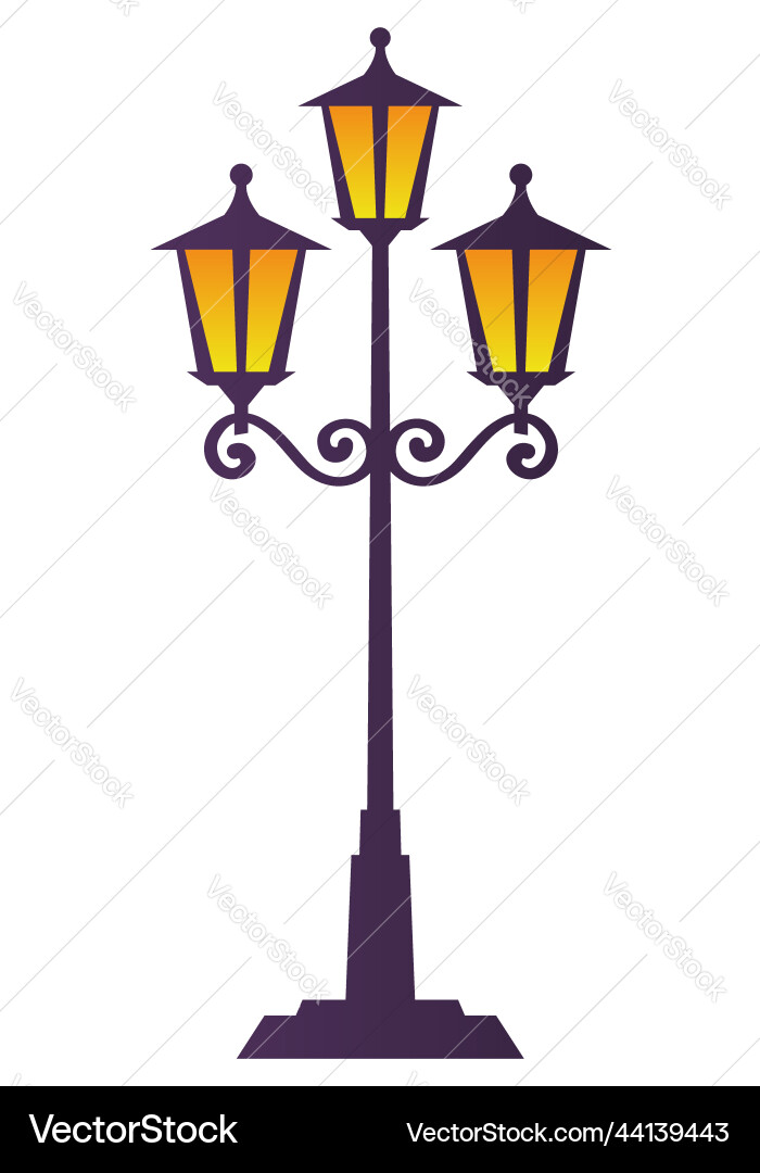 Vintage street light - flat design style single Vector Image