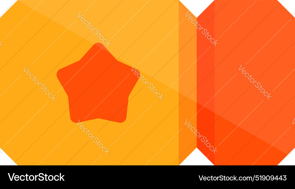 Yellow and orange ticket with red star Royalty Free Vector