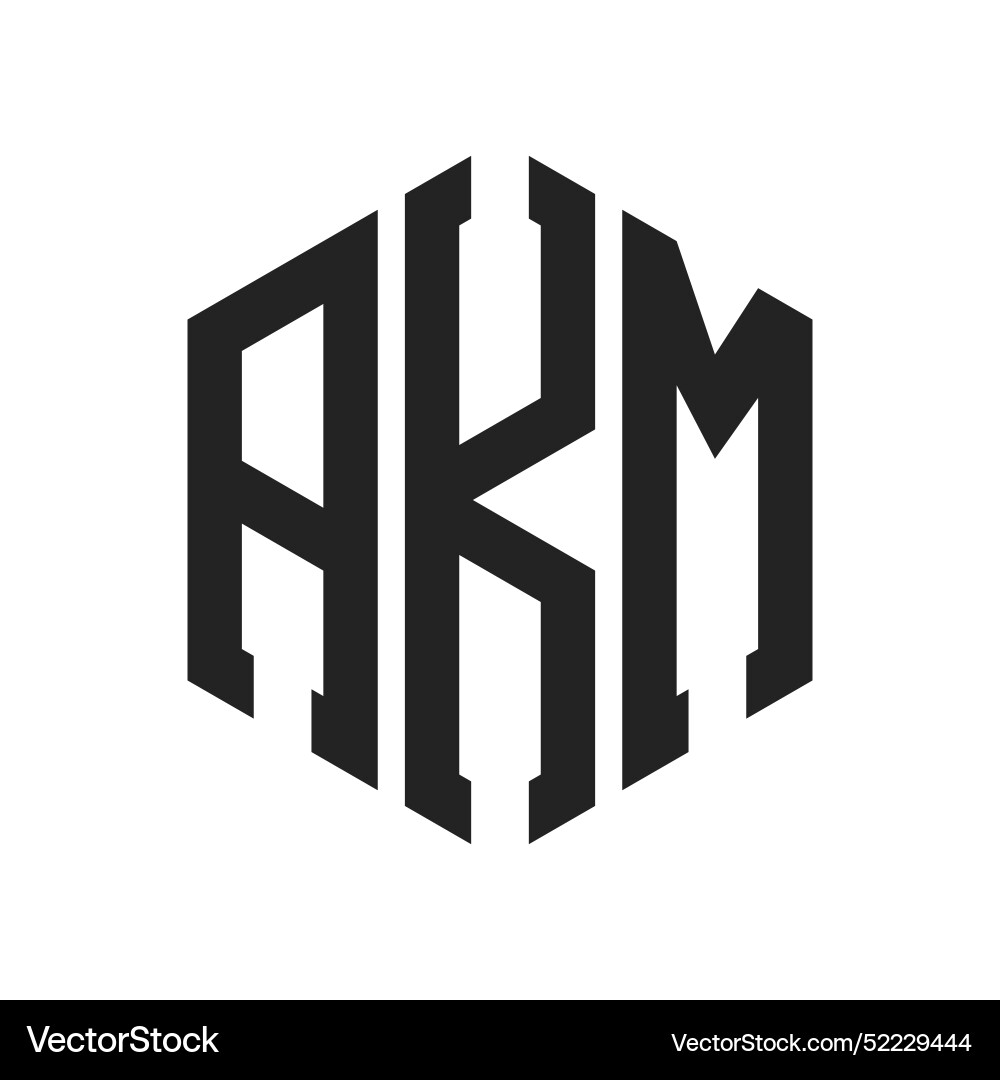 Akm logo design initial letter monogram Royalty Free Vector