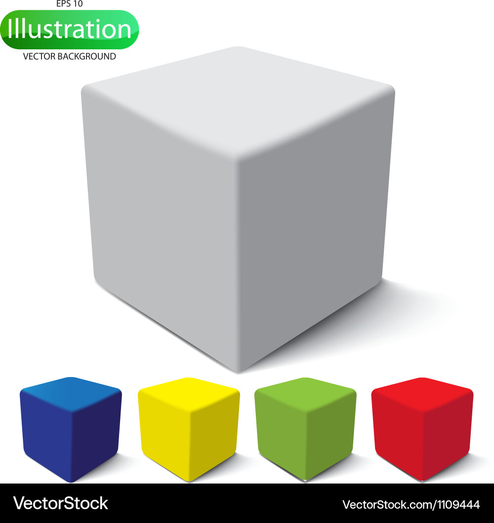 Cube on a white background Royalty Free Vector Image