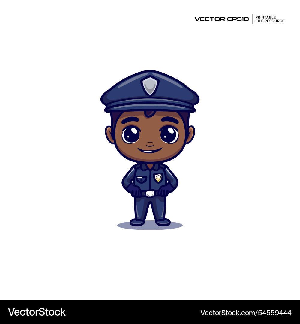 Cute security officer character mascot logo Vector Image