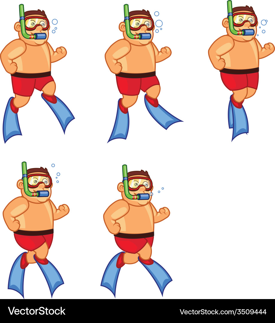 Diver boy floating sprite Royalty Free Vector Image