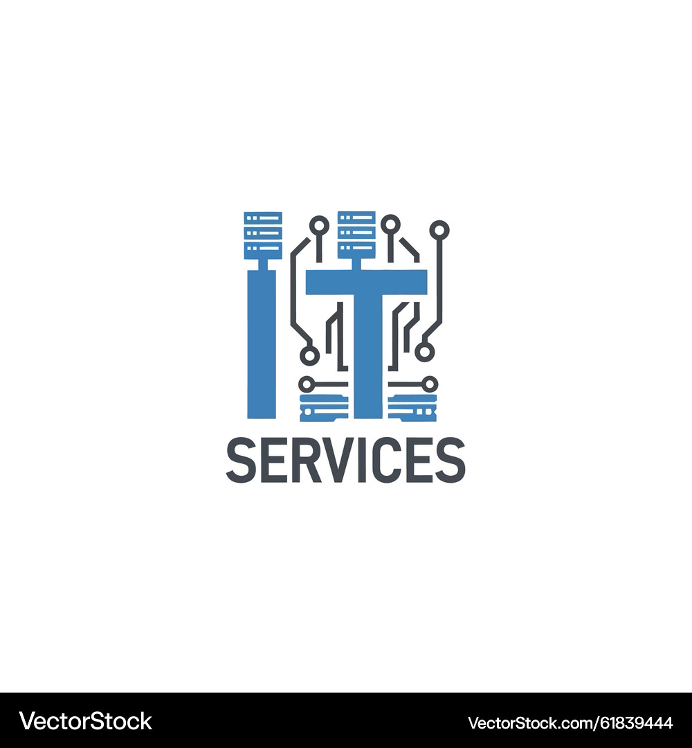 IT Services Circuit Logo – Royalty-Free Vector | VectorStock