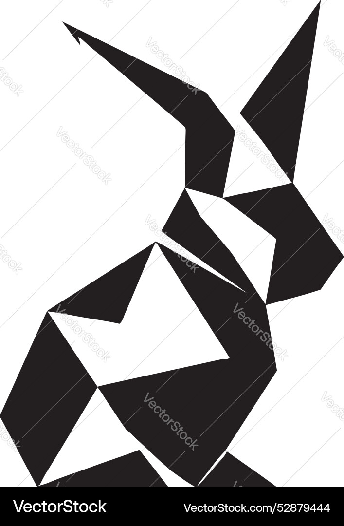 Modern rabbit silhouette symbol graceful bunny Vector Image