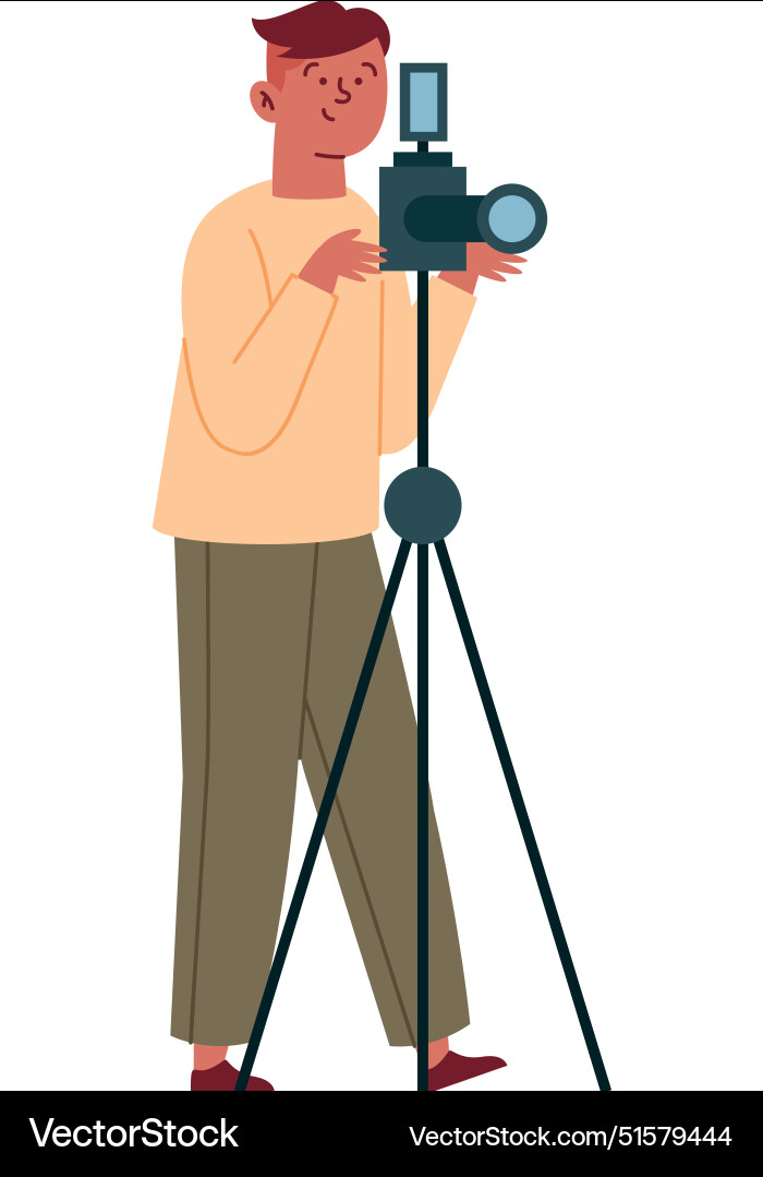 Professional photographer at work Royalty Free Vector Image