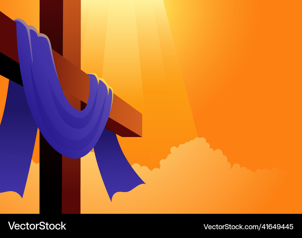 A cross with purple sash Royalty Free Vector Image