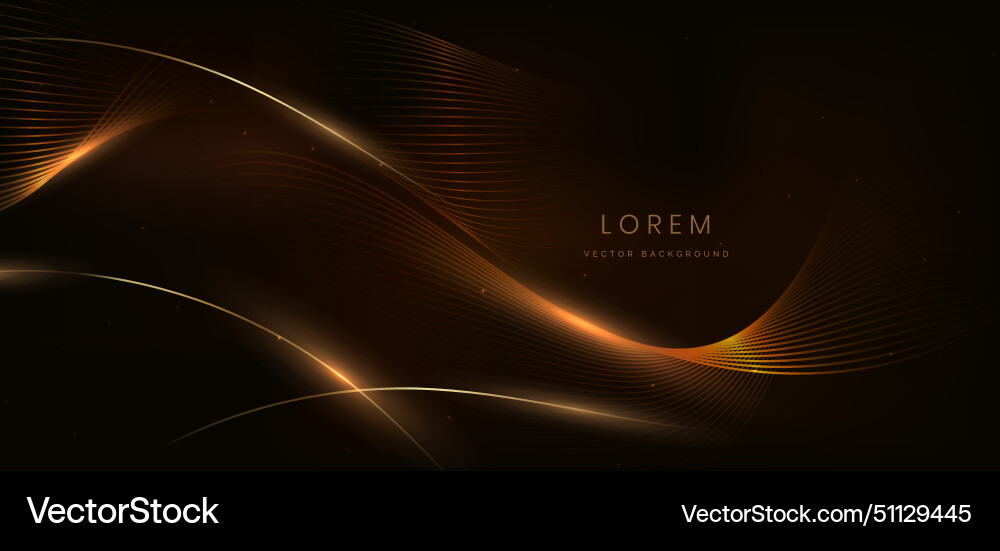 Abstract elegant gold glowing curved line Vector Image