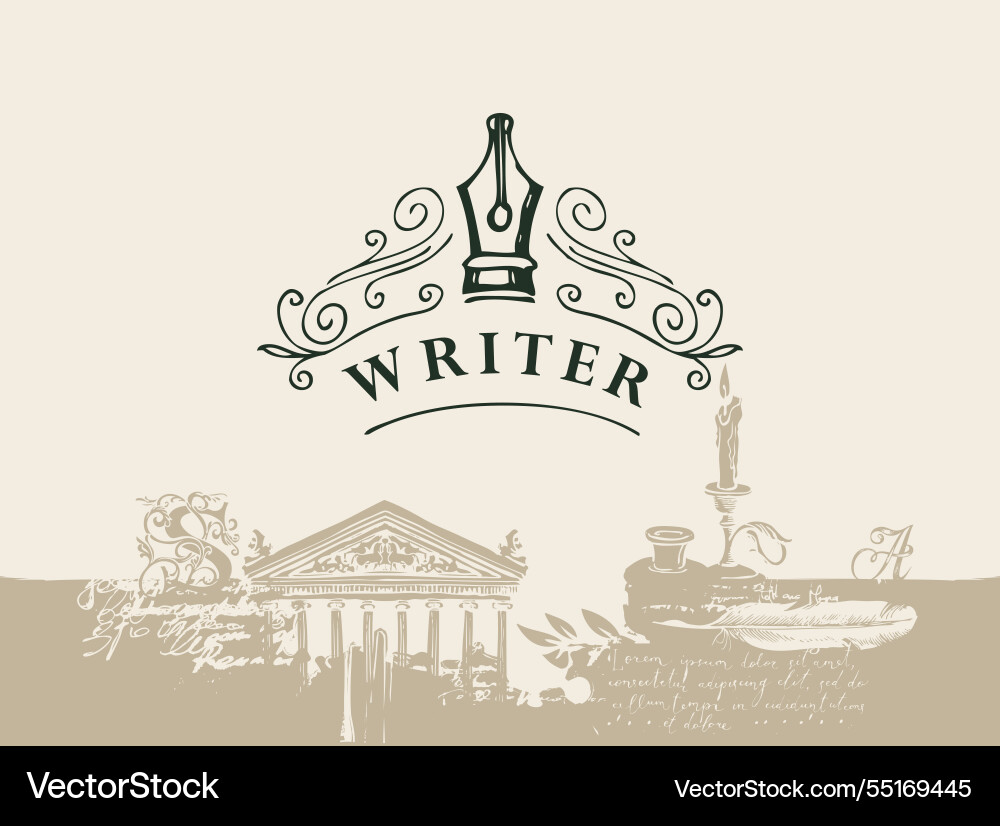 Banner or background on a writers theme Royalty Free Vector