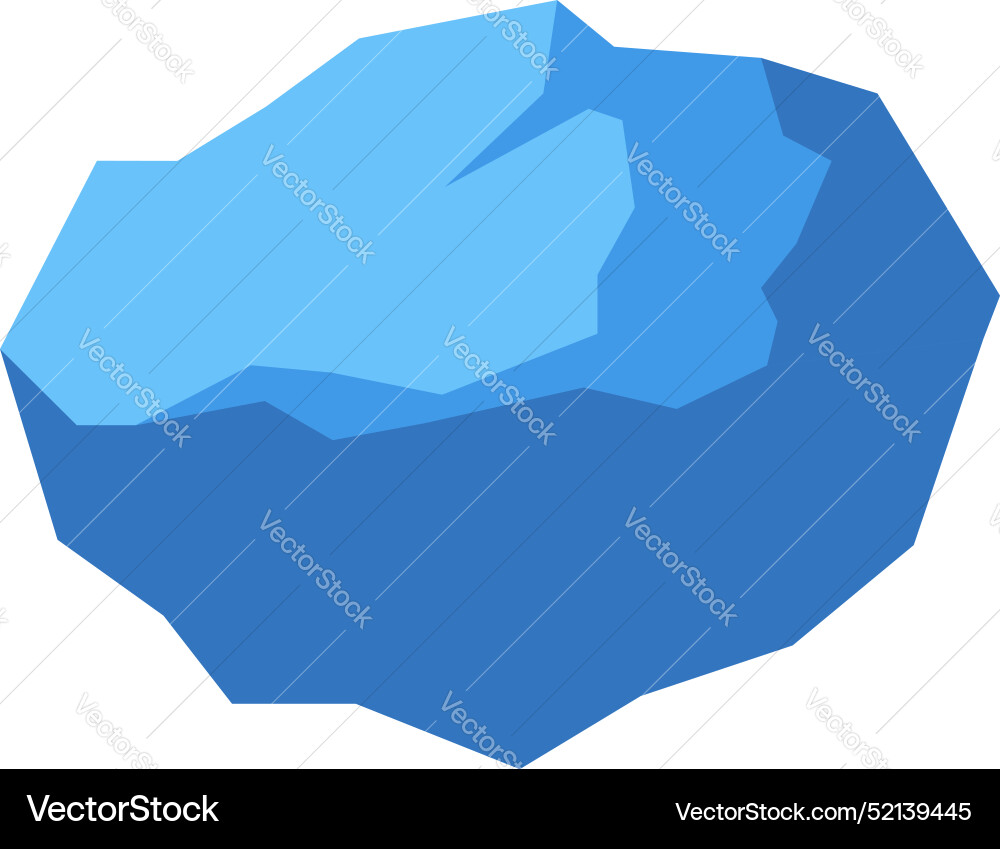 Blue rock element floating on white background Vector Image