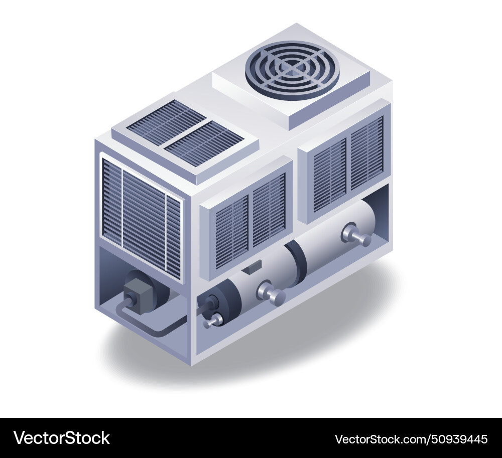 Concept industrial hvac blower system isometric 3d