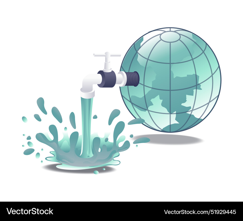Fast flowing water from the ground Royalty Free Vector Image