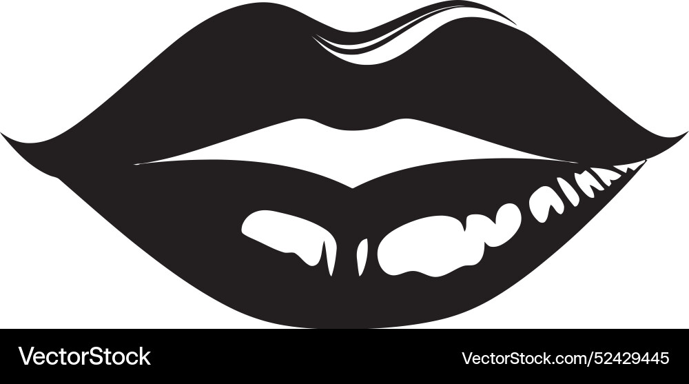Graphic precision black lips showcasestylish Vector Image