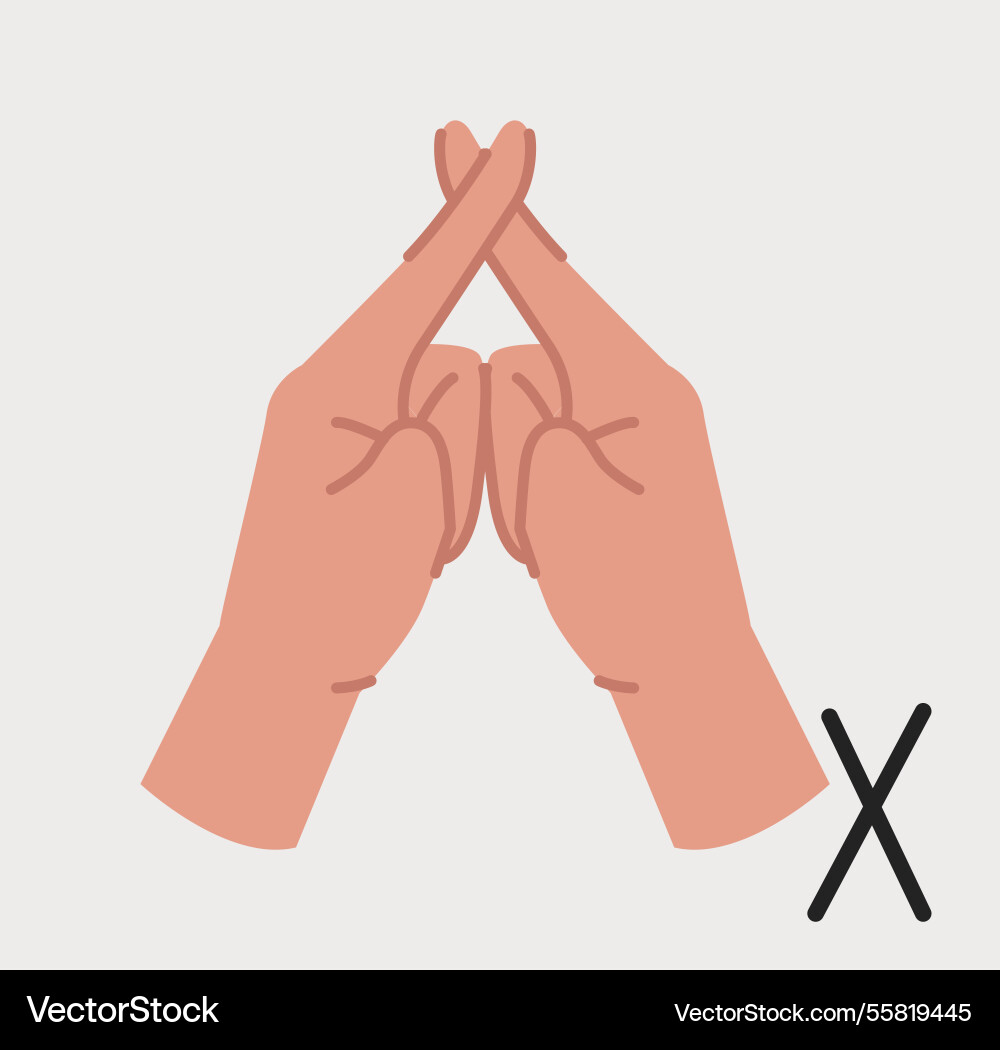 Incorrect hand gesture warning Royalty Free Vector Image