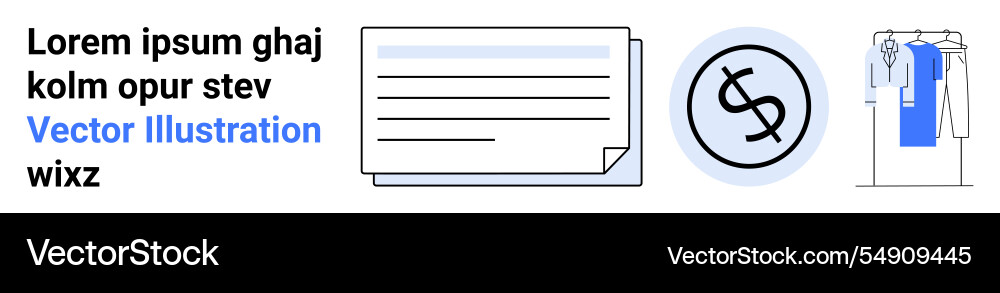 Informative business banner with text document Vector Image