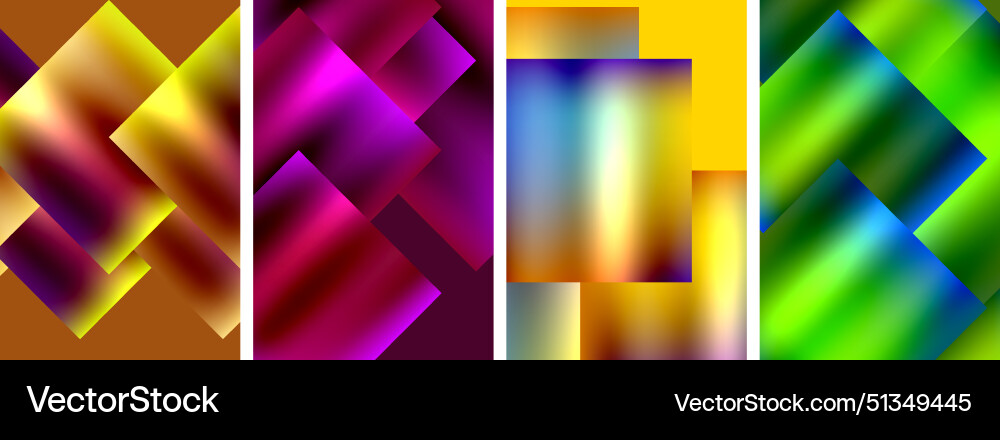 Metallic glossy square concept posters Royalty Free Vector