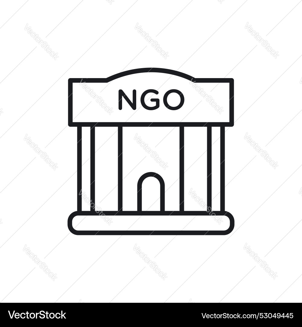 Ngo building icon isolated on white background Vector Image