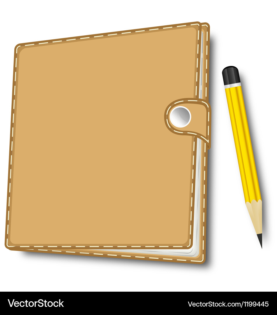 Note book with pencil Royalty Free Vector Image