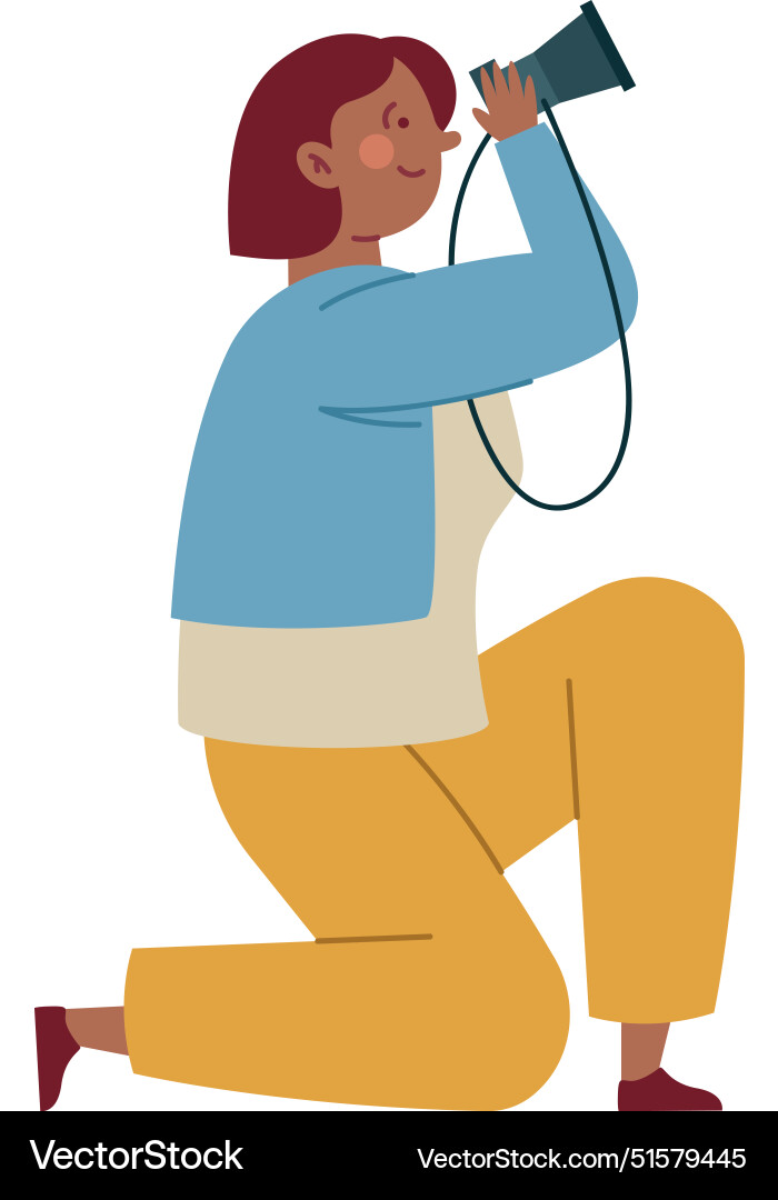 Photographer woman professional Royalty Free Vector Image