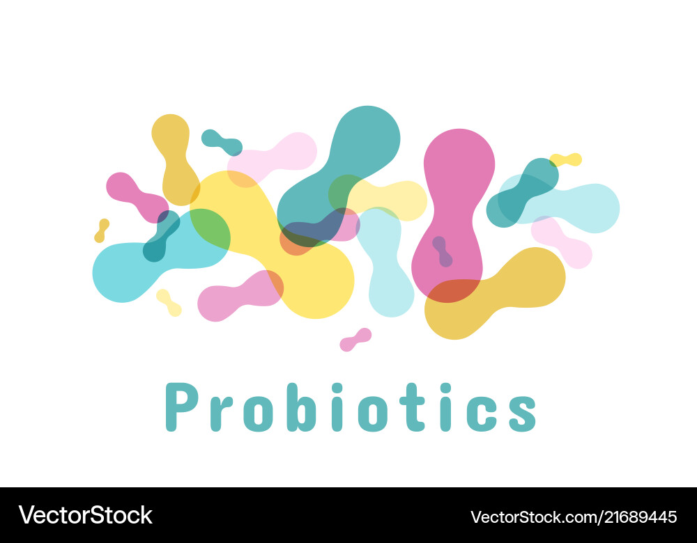 Probiotics bacteria logo Royalty Free Vector Image